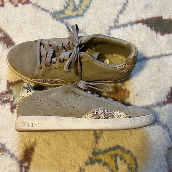 Puma | Shoes | Puma Match Lo Snakeskin Sneaker Size 7 Like New | Poshmark